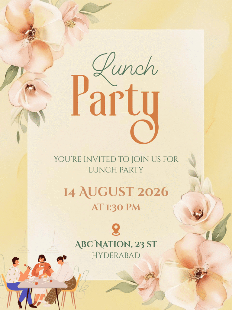 Lunch Invitation Online Create and Download - Good Invites