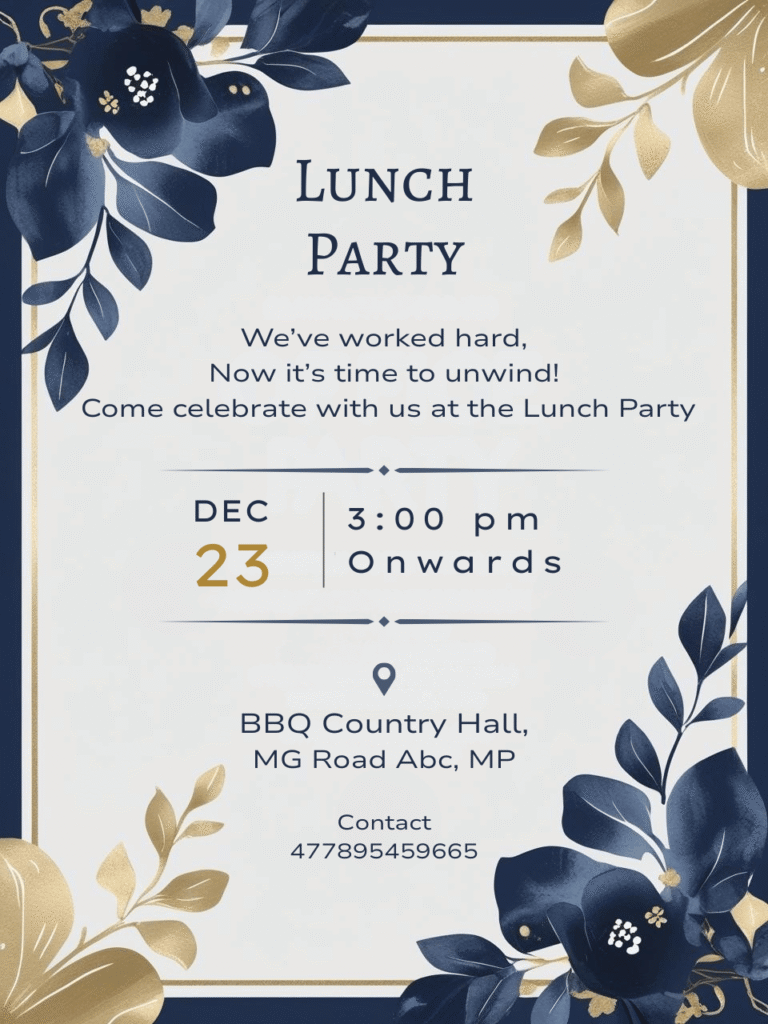 Office Lunch Party Invitation with Beautiful Design - Good Invites
