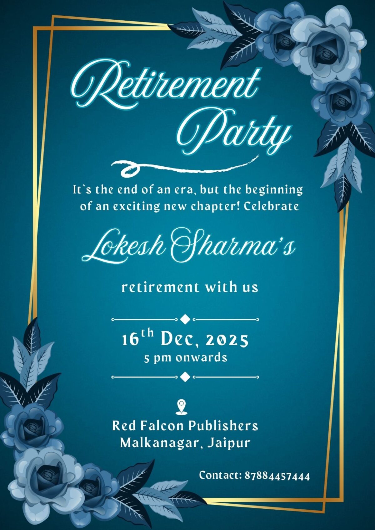Classy Retirement Invitation Card for Colleague and Friend - Good Invites